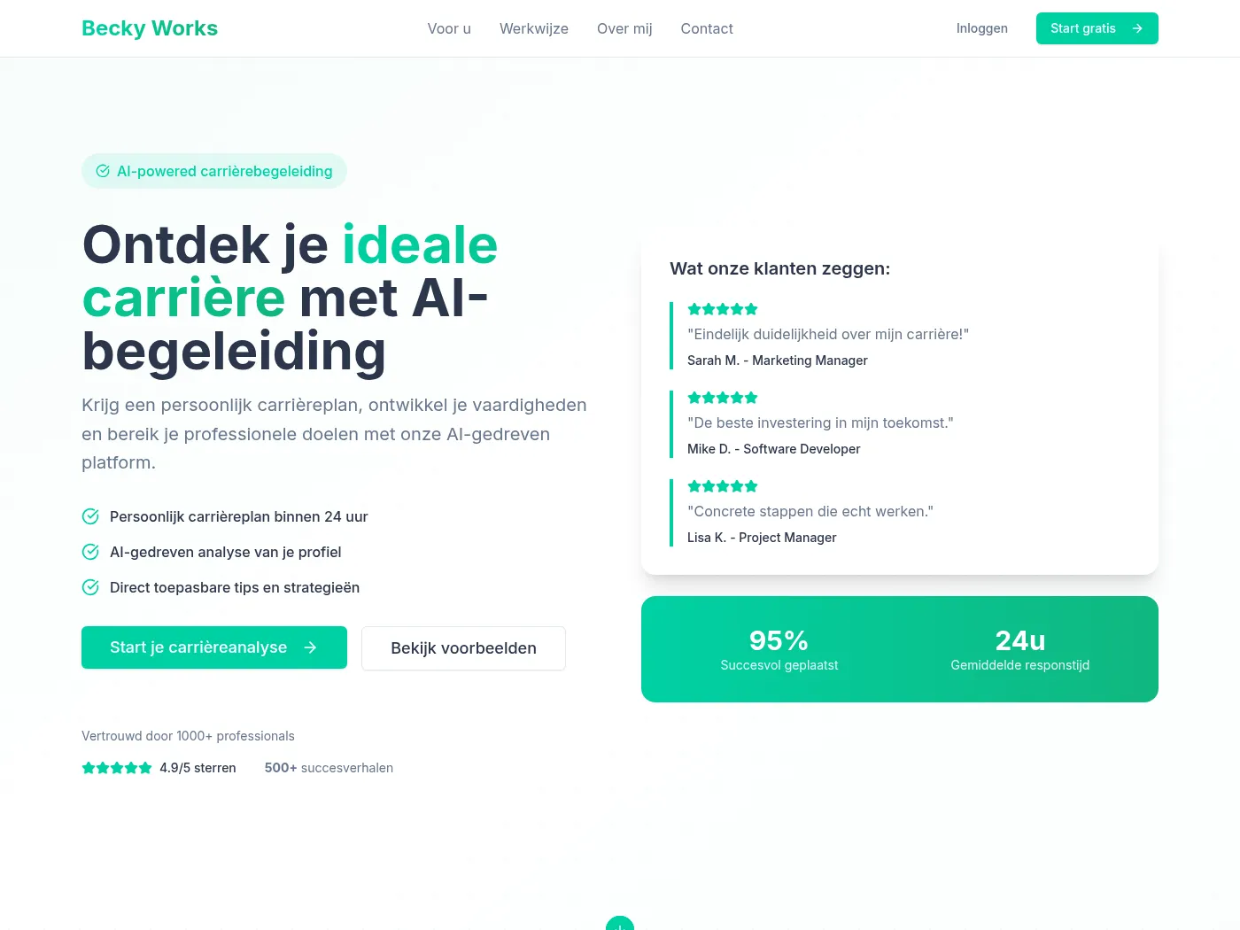 Becky Works - AI-Powered Career Coaching Platform