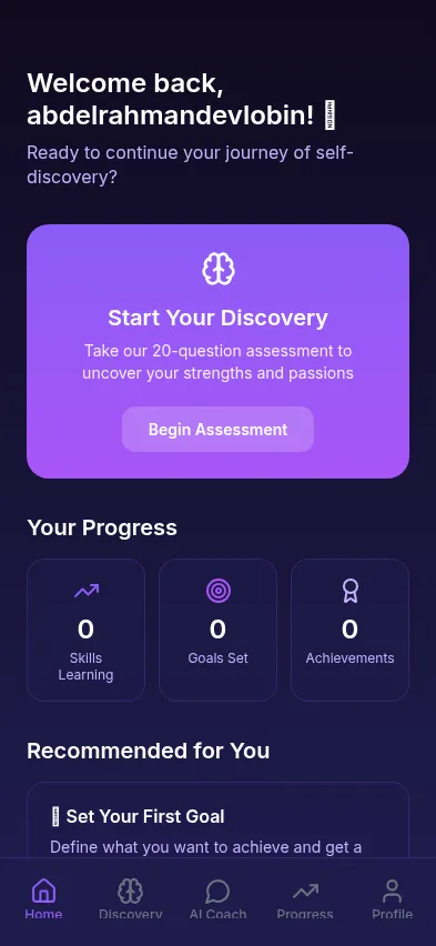 Become: AI-Powered Self Discovery & Personal Growth Mobile App