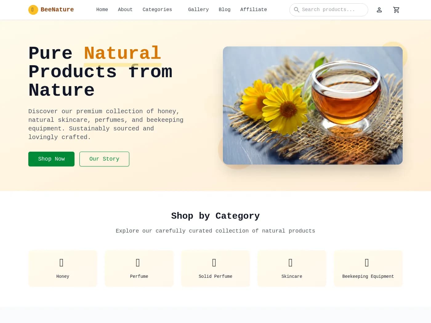 BeeNature Storefront UI Playground