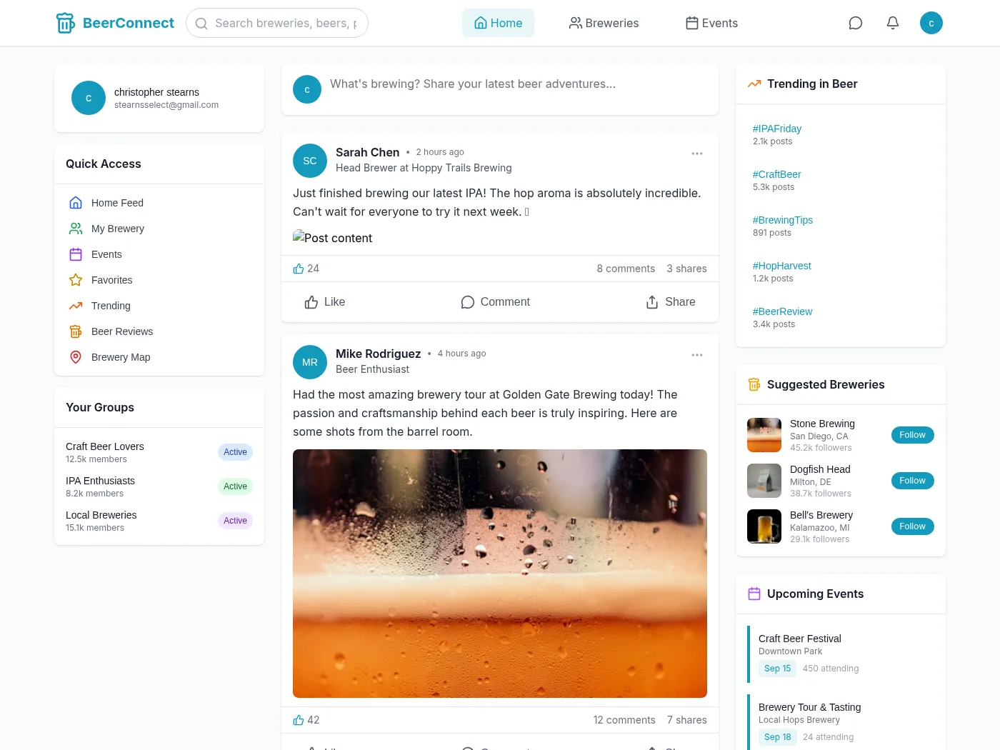 BeerConnect: The Social Hub for Breweries & Beer Lovers