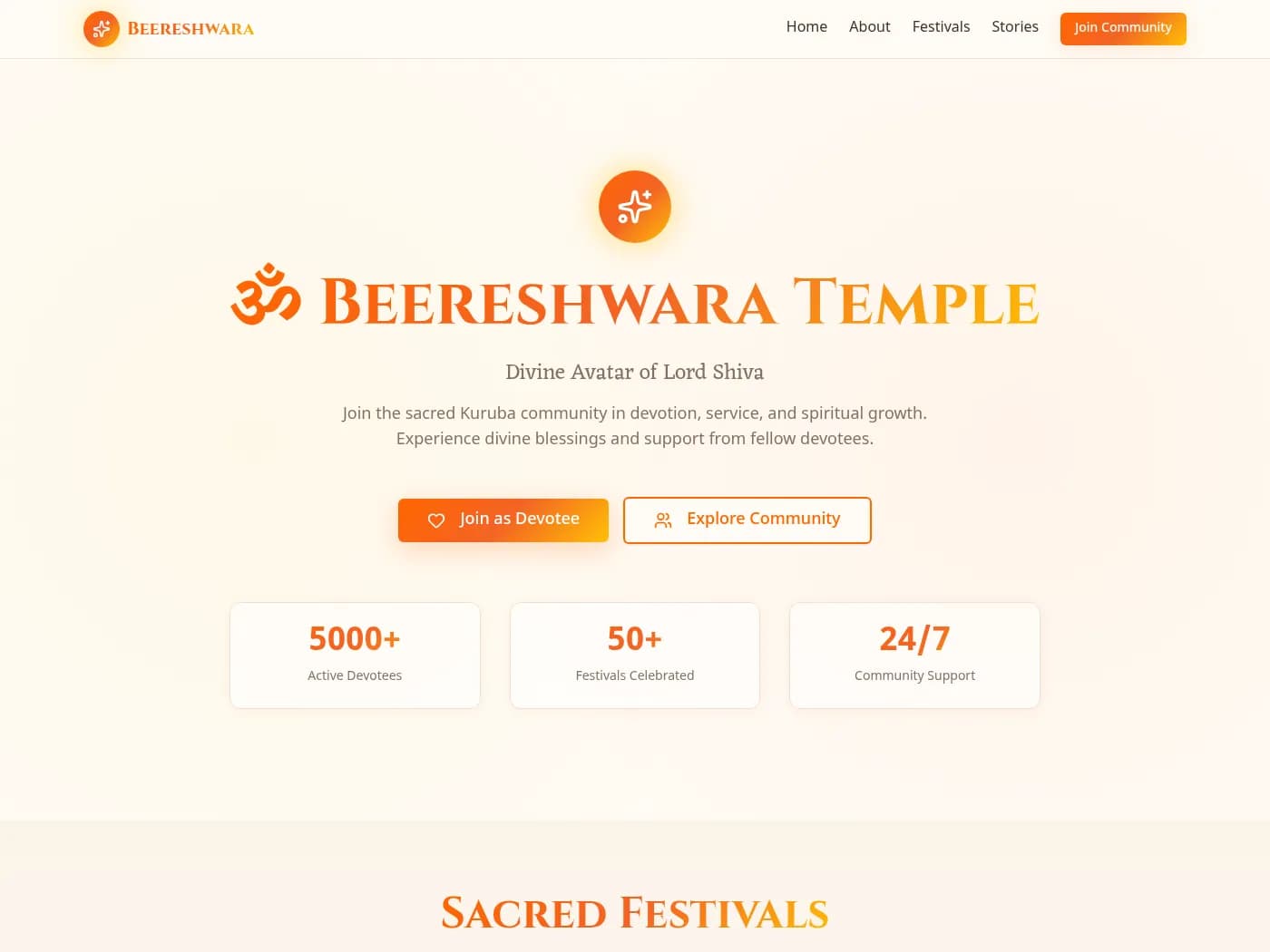 Beereshwara Devotee Community & Temple Directory