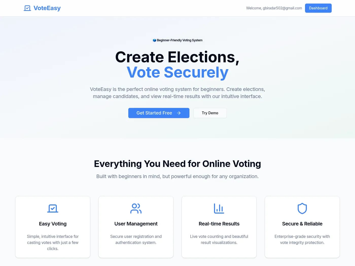 Beginner-Friendly Online Voting System