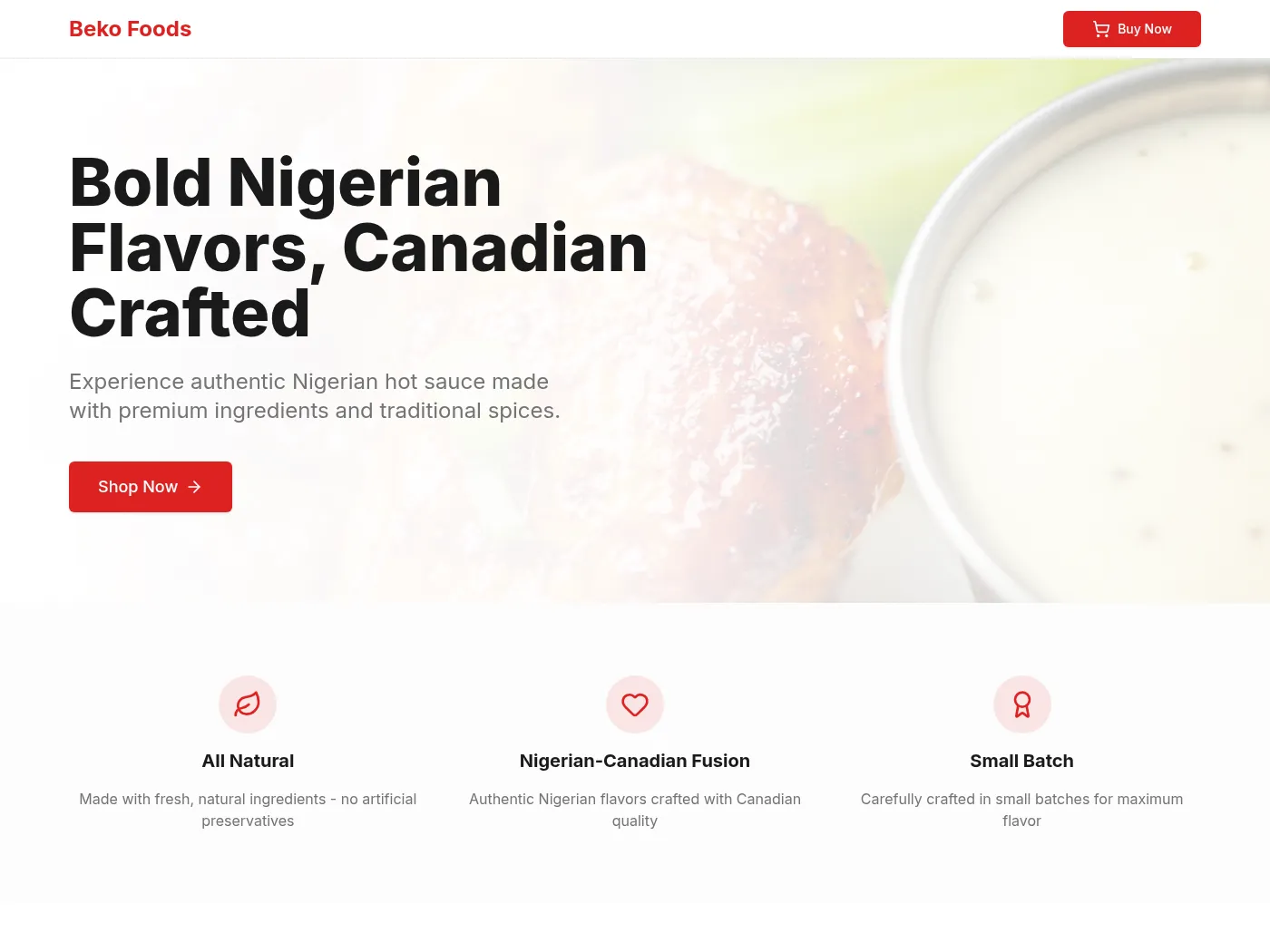 Beko Foods Hot Sauce High-Converting Web Store