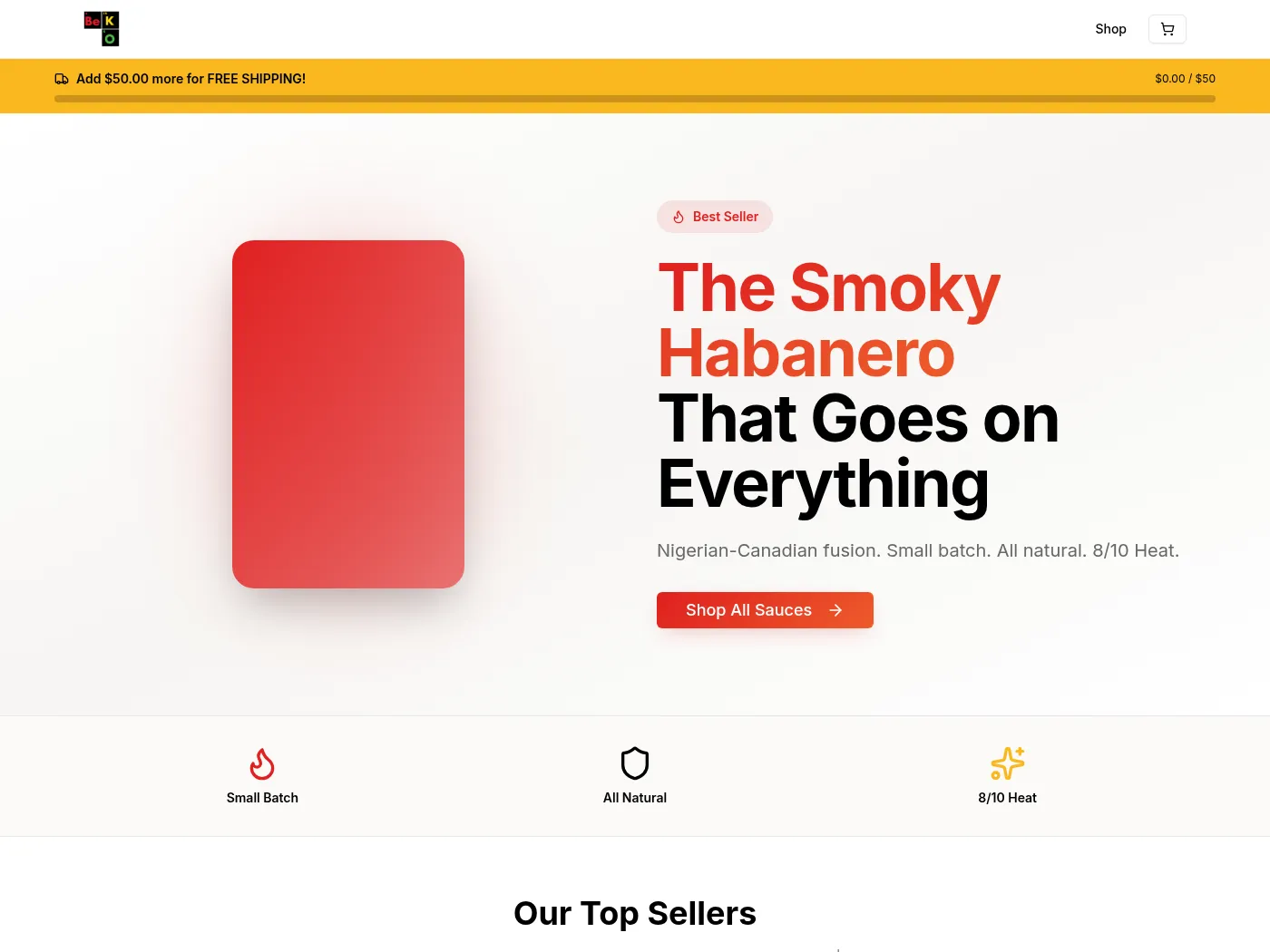 Beko Hot Sauce High-Converting Web Store
