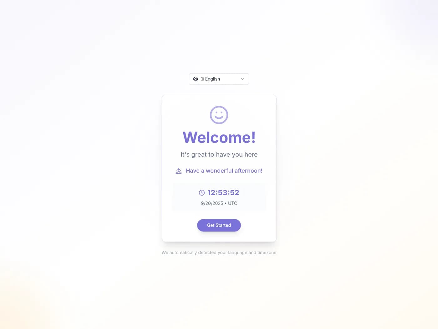 Bem Vindo - Personalized Welcome Page