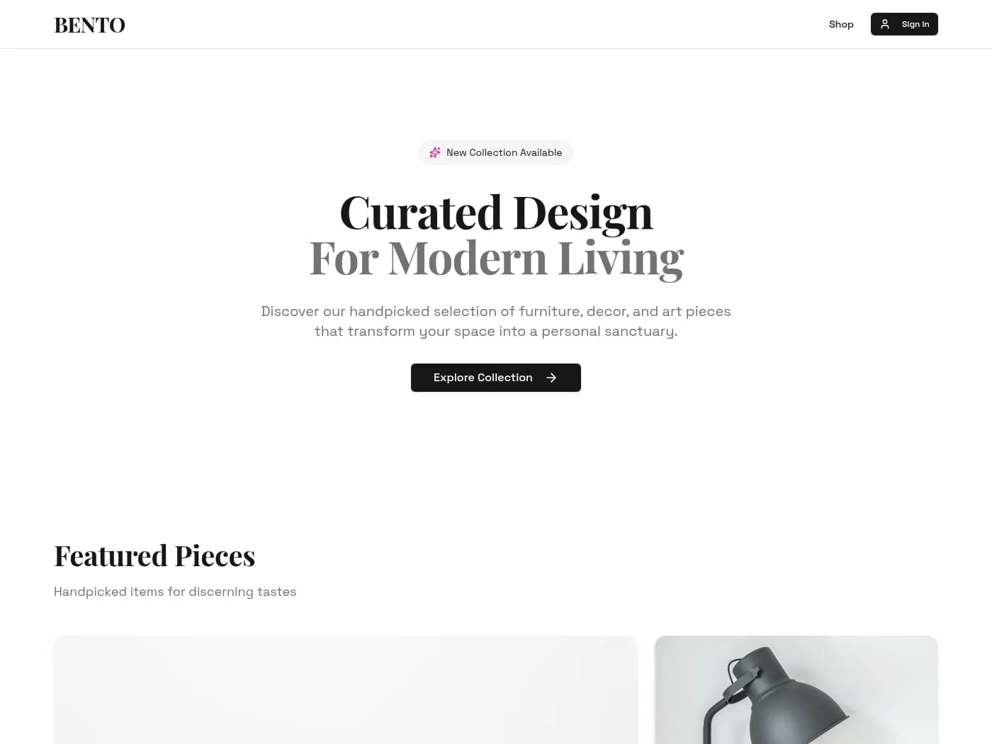 Bento-Style E-Commerce Platform