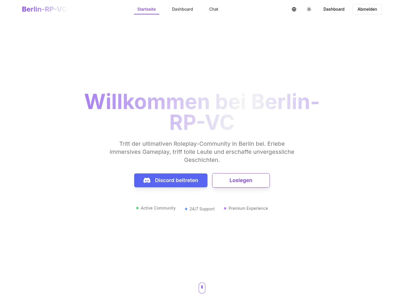 Berlin-RP-VC – Modern Community Website with Authentication and Real-Time Features