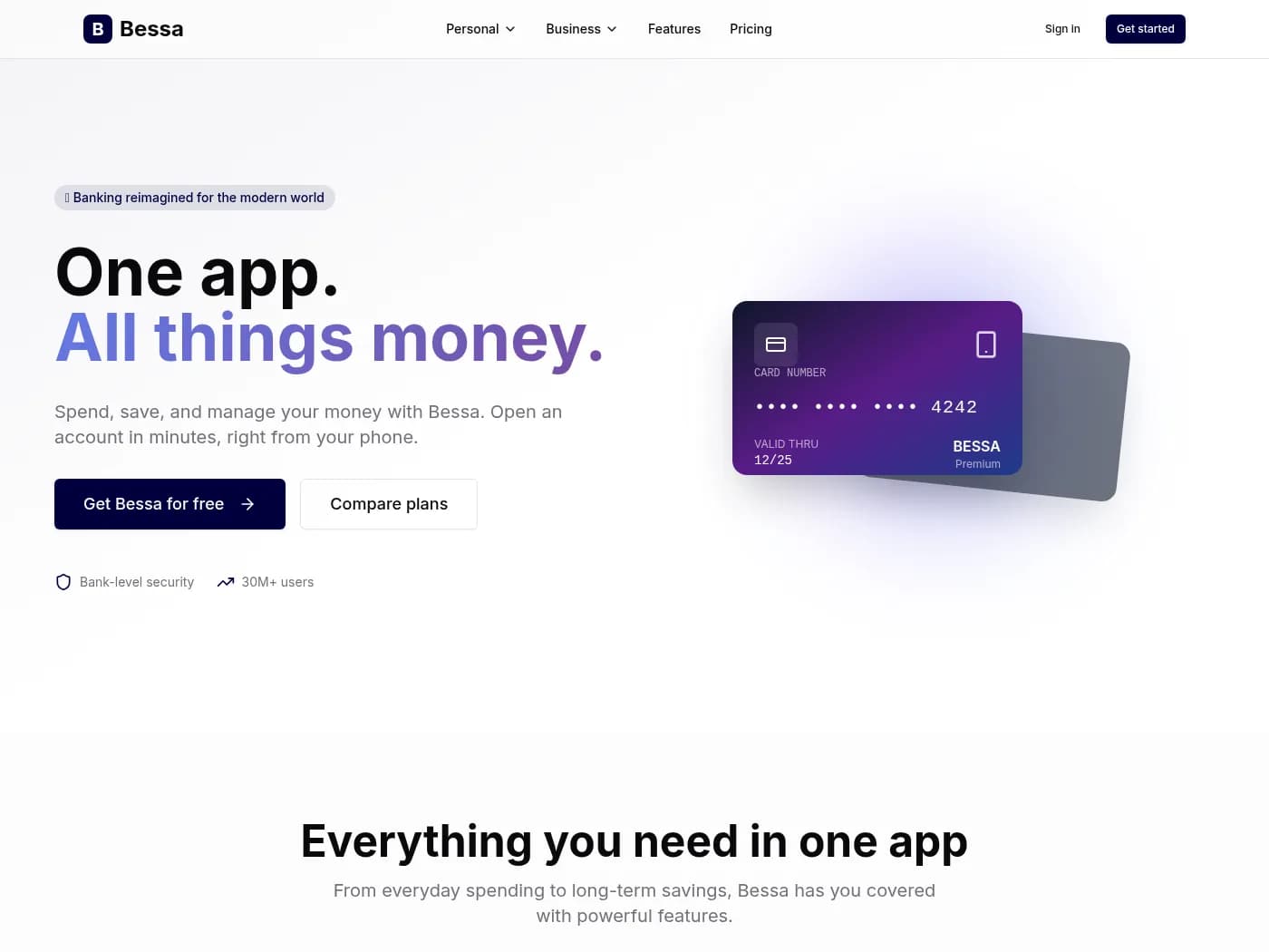 Bessa - Modern Banking Web App