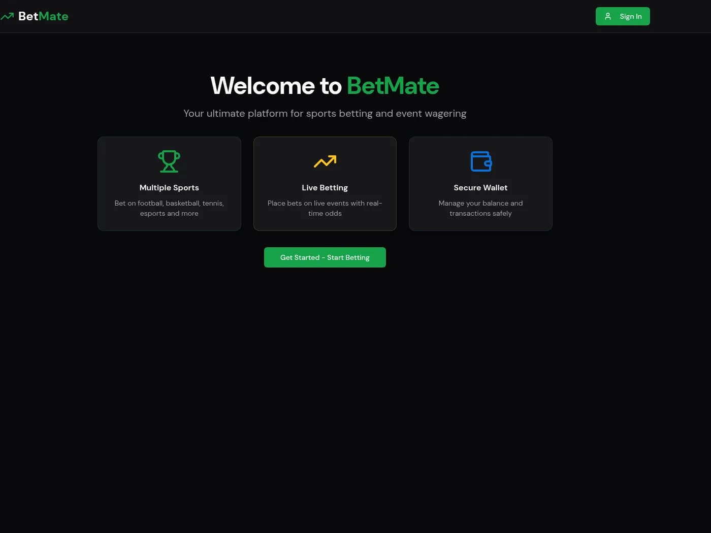 BetMate - Modern Betting Platform