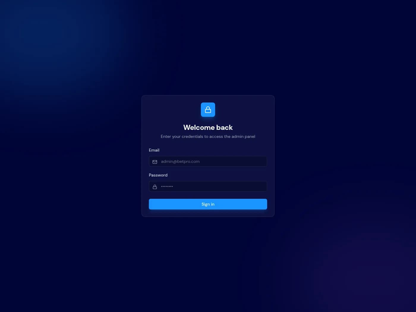 BetPro Admin Panel