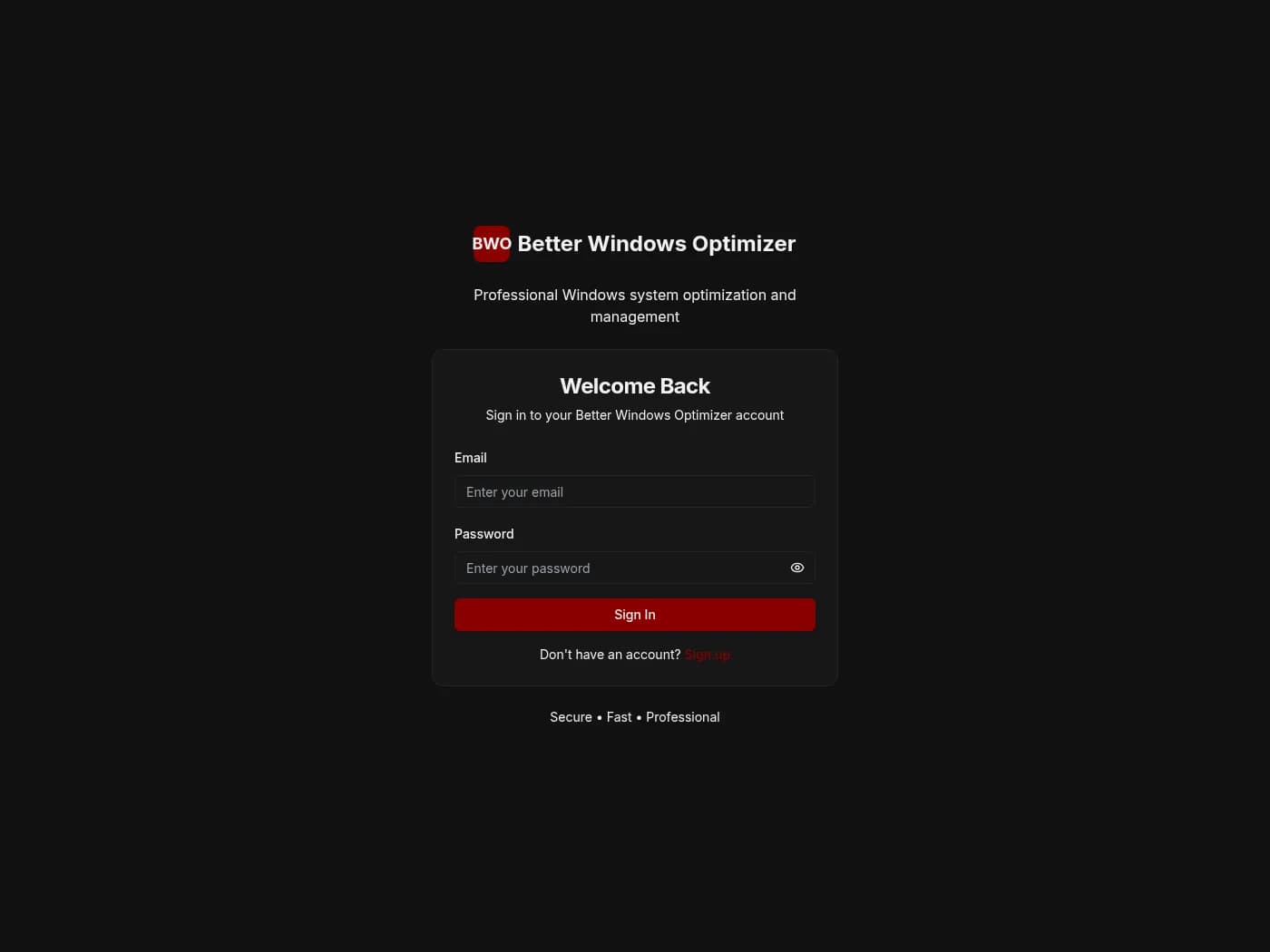 Better Windows Optimizer – Hybrid Desktop & Web App