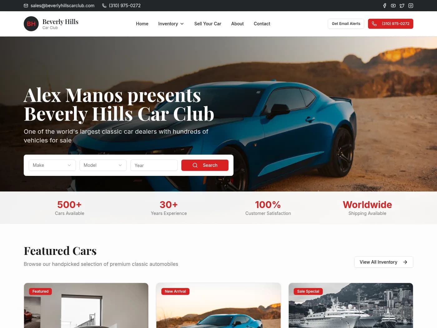 Beverly Hills Car Club Web Clone