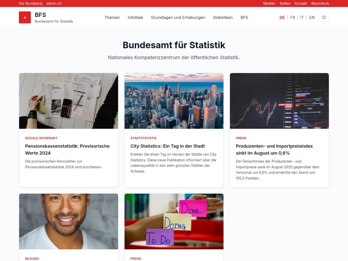 Swiss Federal Statistical Office Website Clone