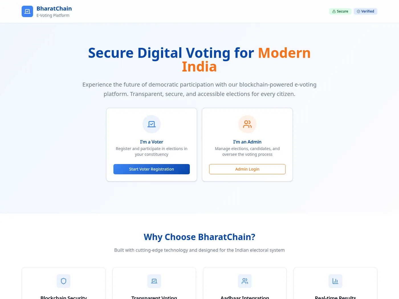 BharatChain E-Voting MVP