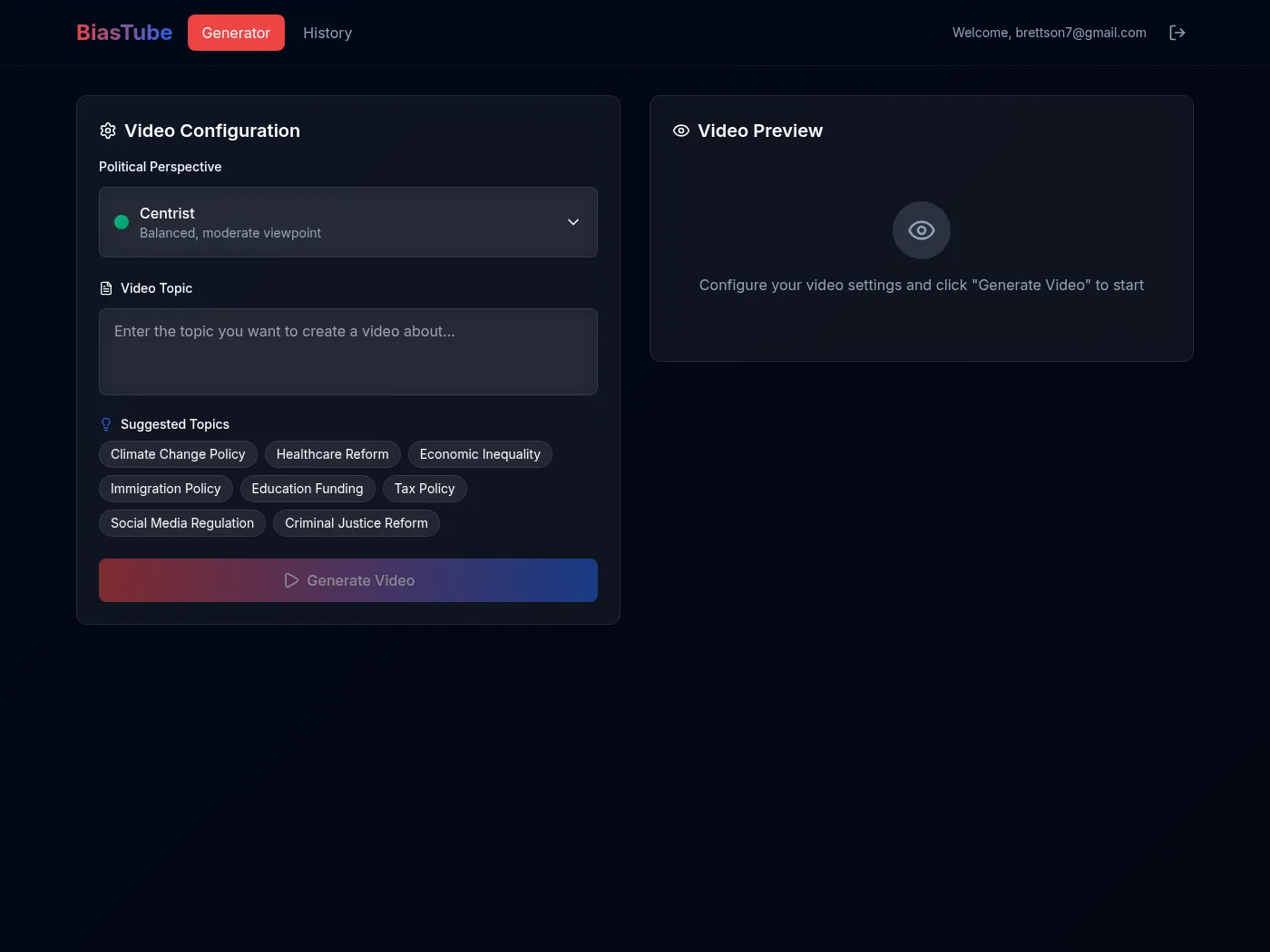 BiasTube: Faceless Political Video Generator