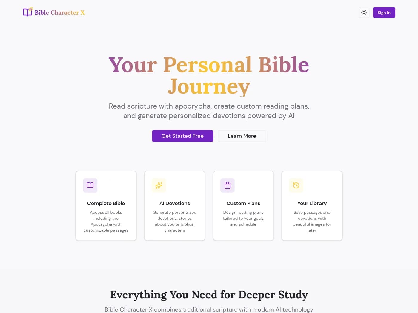 Bible Character X: Personalized Bible & Devotion Generator