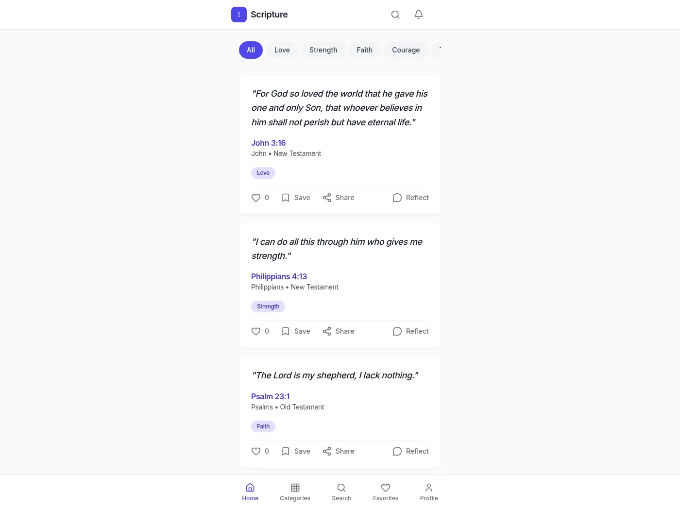 Bible Quote Sorter in Social Media Style