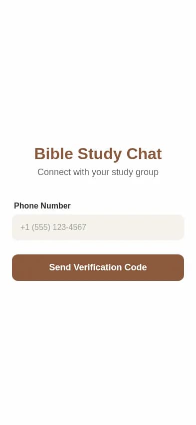 Bible Study Group Chat App with Phone Auth and Realtime Messaging