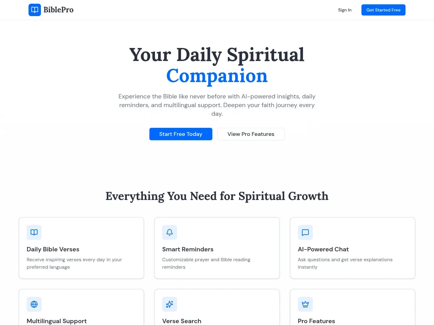 BiblePro: Multilingual AI-Powered Daily Bible SaaS App