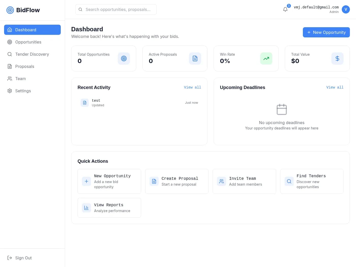 Unified Bid & Proposal Management SaaS Platform