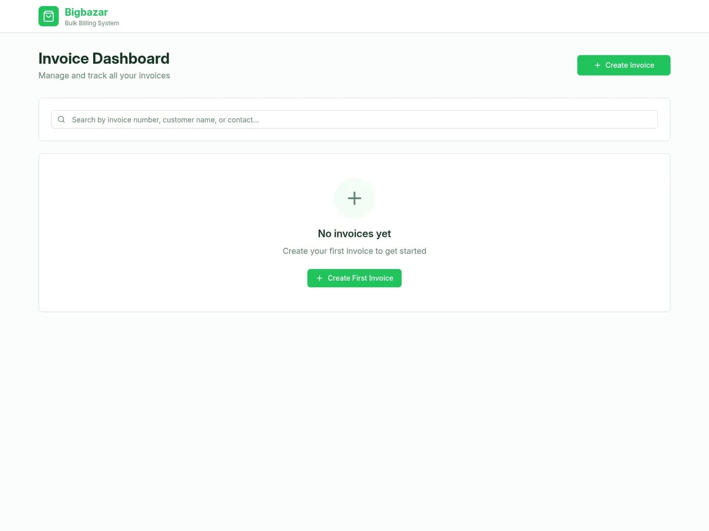 Bigbazar Bulk Billing System – Web-Based Invoicing Platform for Grocery Store Bulk Orders