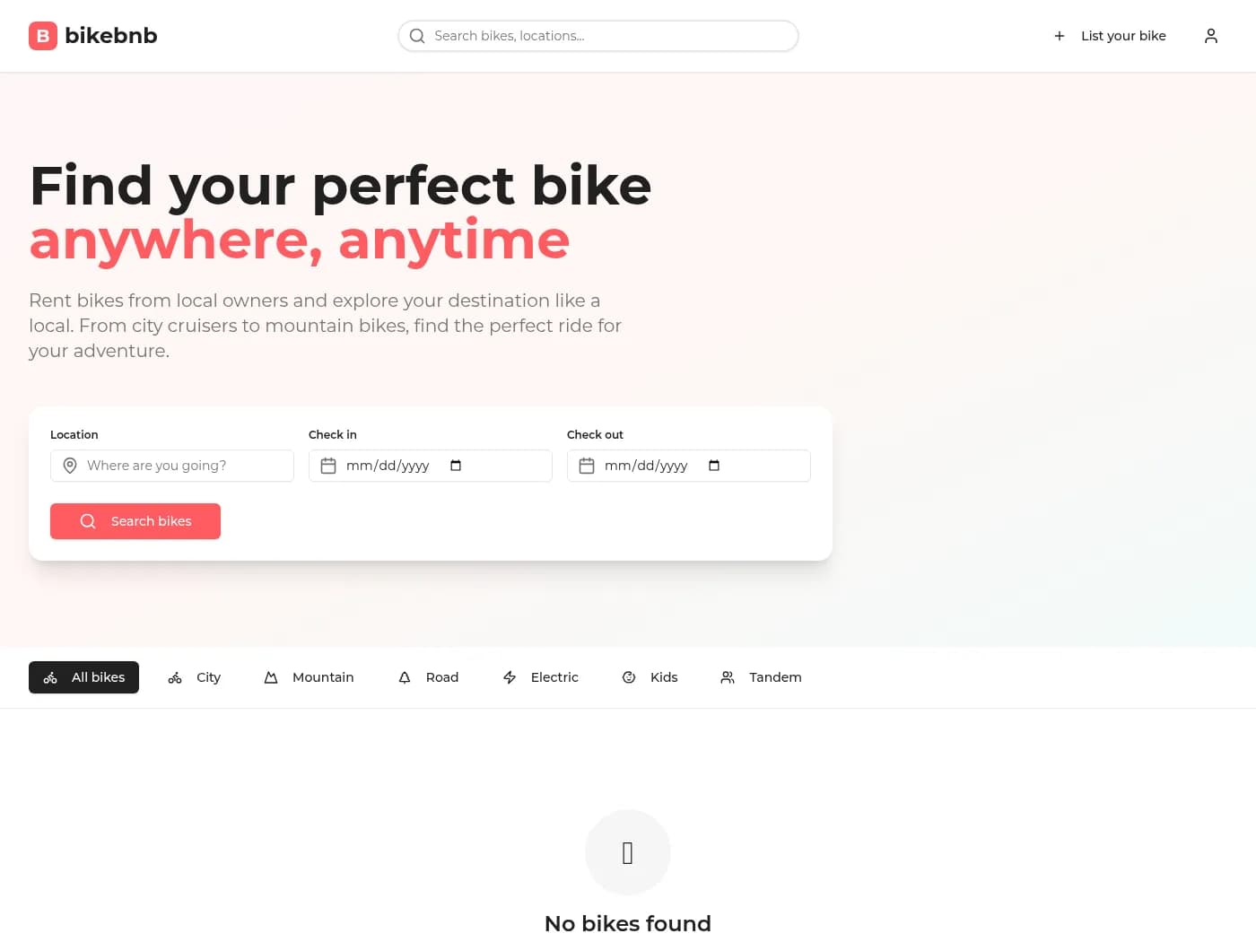 Bikebnb: Airbnb-Style Bike Rental Platform