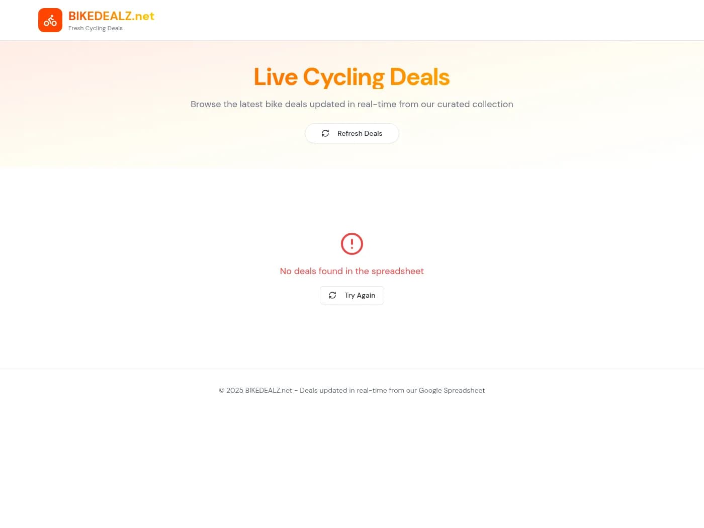 BIKEDEALZ-net Deals: Real-Time Bike Deals Website