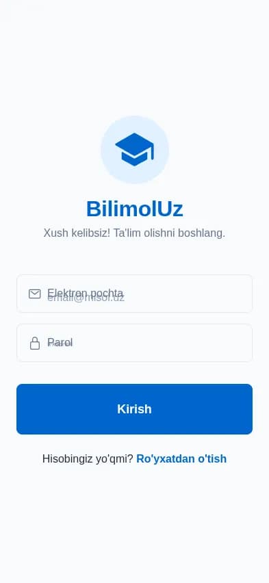 BilimolUz – Modern Uzbek Educational Platform & App for Online Courses
