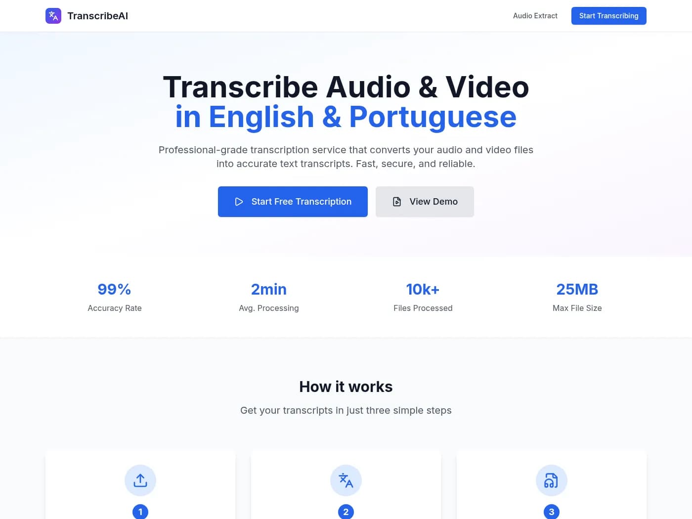 Bilingual Audio & Video Transcription Platform