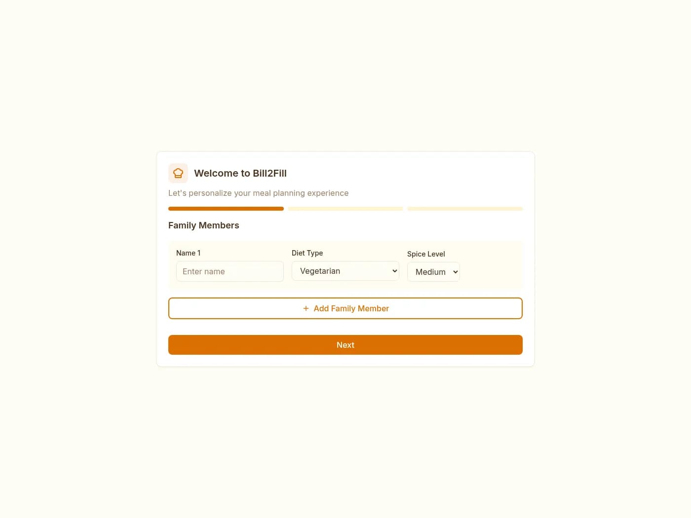 Bill2Fill — AI Indian Family Meal Planner with Photo-to-Plan and Custom Context