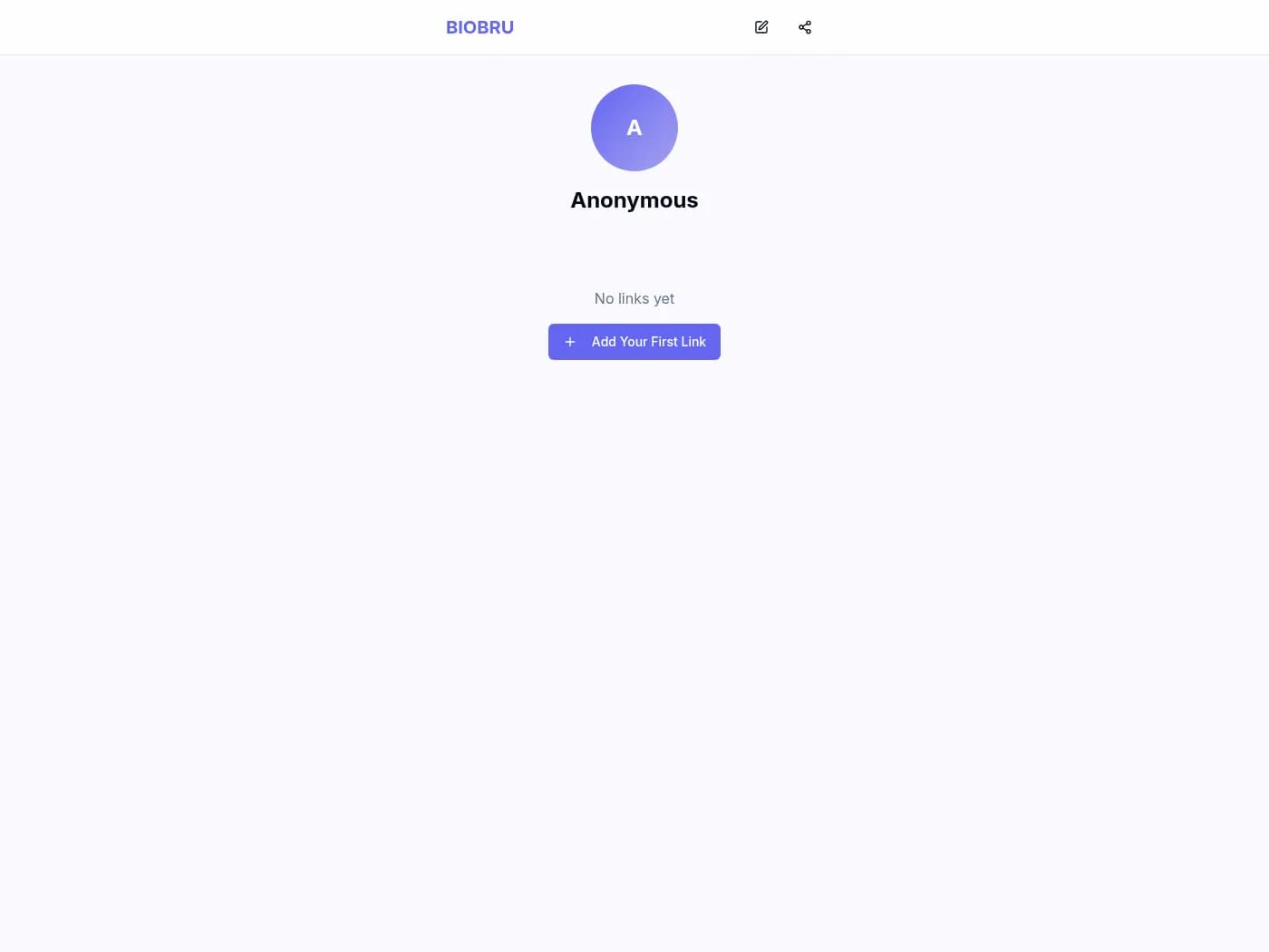 BIOBRU - Personal Bio Link Aggregator