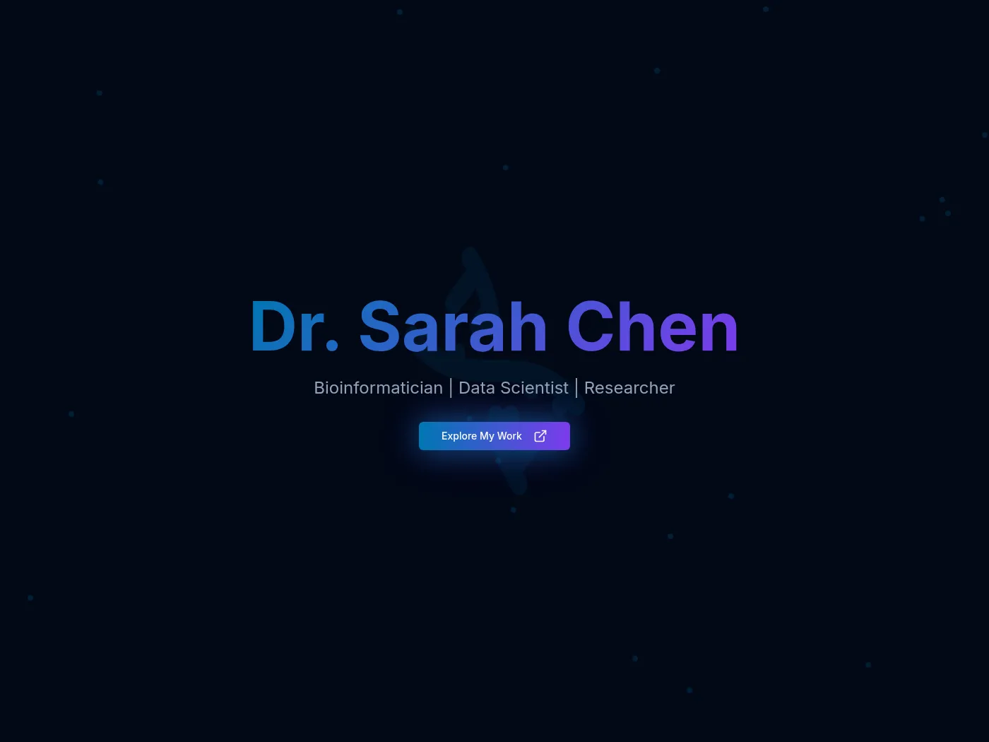 Bioinformatician Portfolio: Futuristic Science-Themed Personal Website