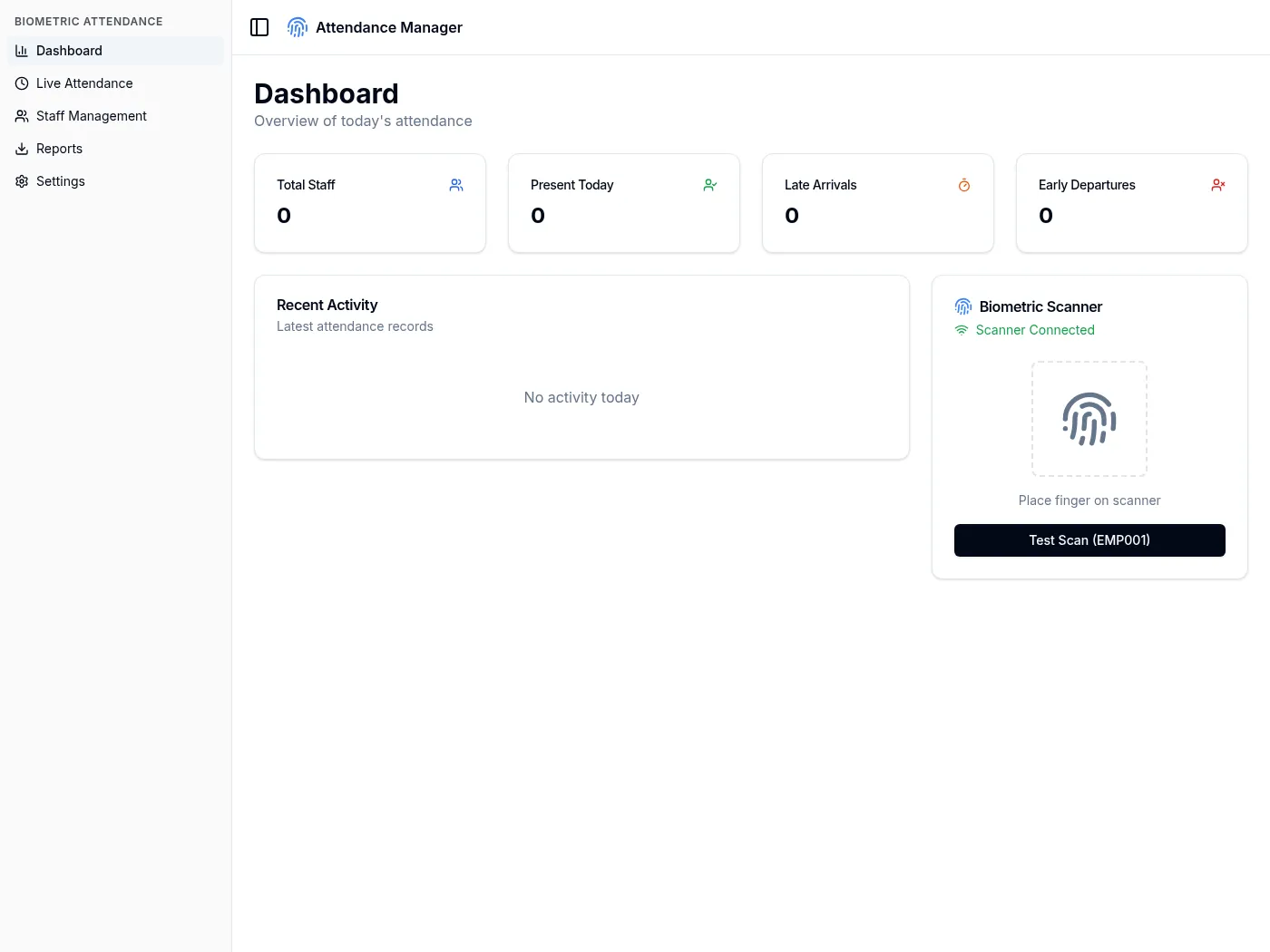 Biometric Attendance Manager