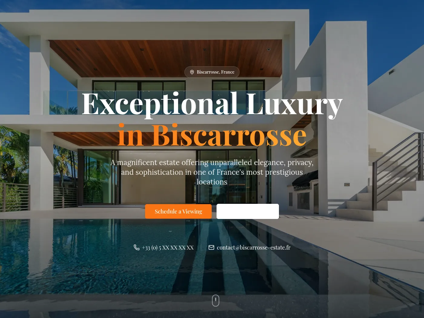 Biscarrosse Luxury House Landing Page