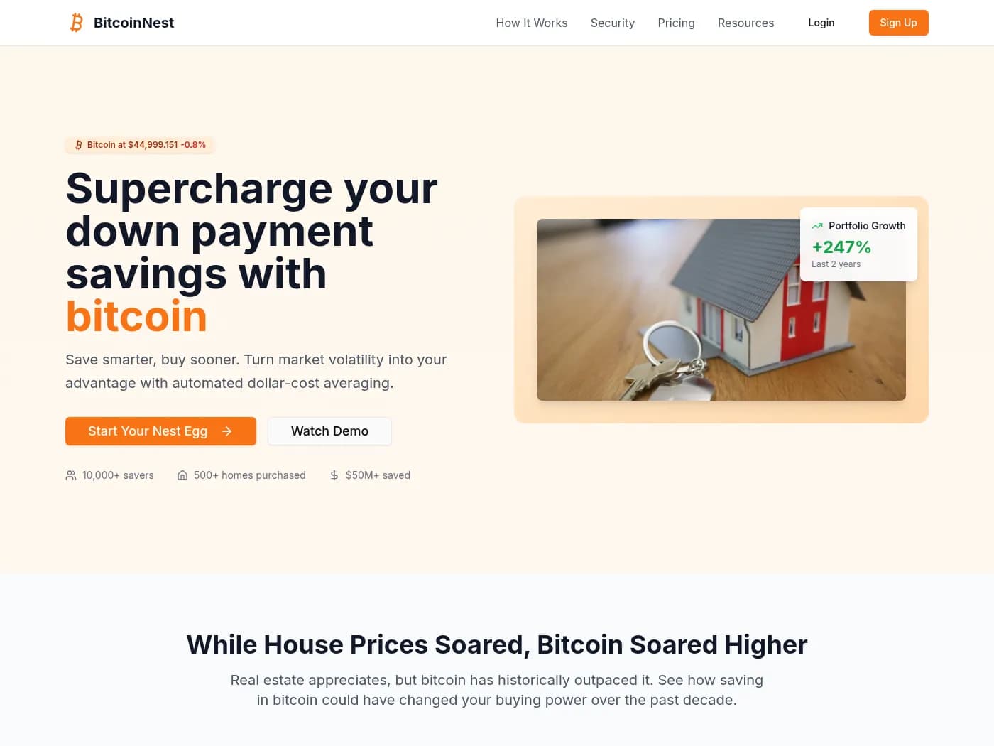 Bitcoin Down Payment Savings Neobank