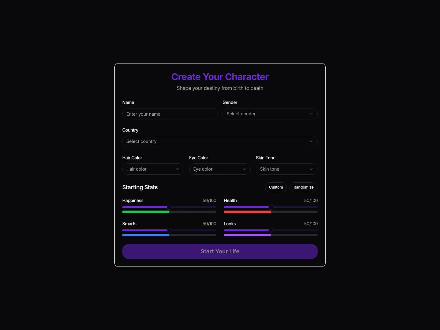 BitLife-Inspired Life Simulator Game