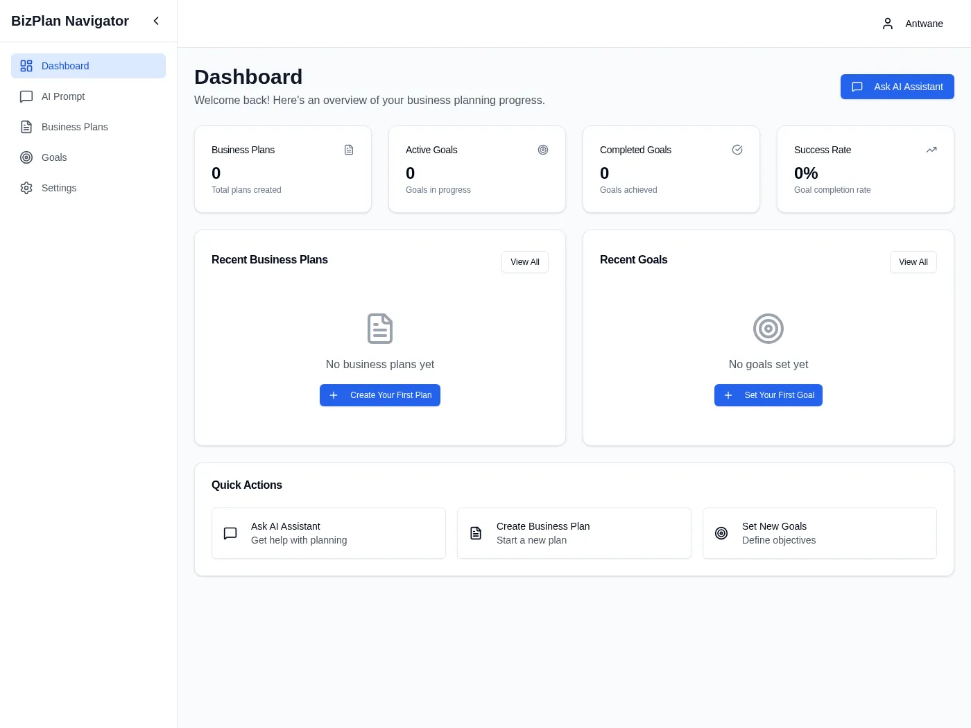 BizPlan Navigator: AI-Powered Business Planning & Goal Management Platform