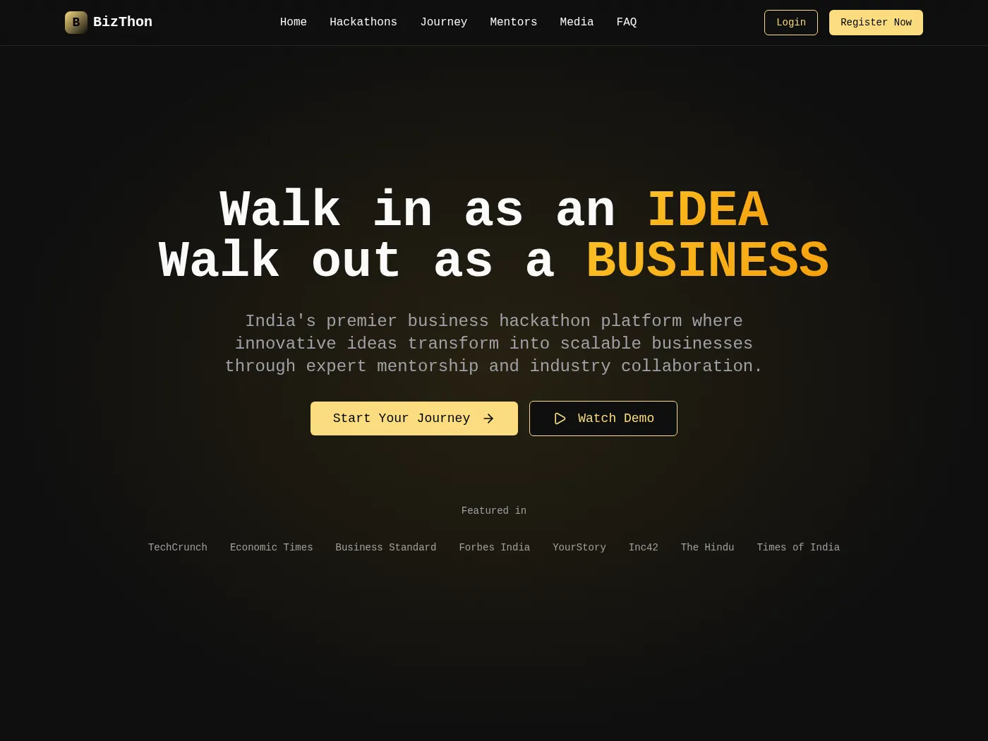 Bizthon-Inspired Homepage