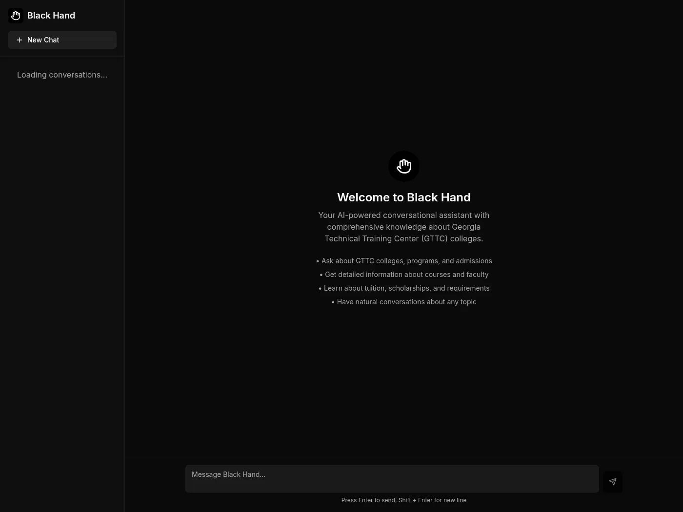 Black Hand ChatGPT Web App