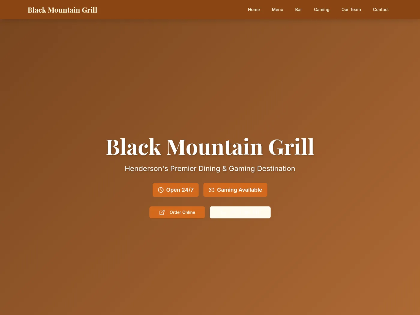 Black Mountain Grill Restaurant Website