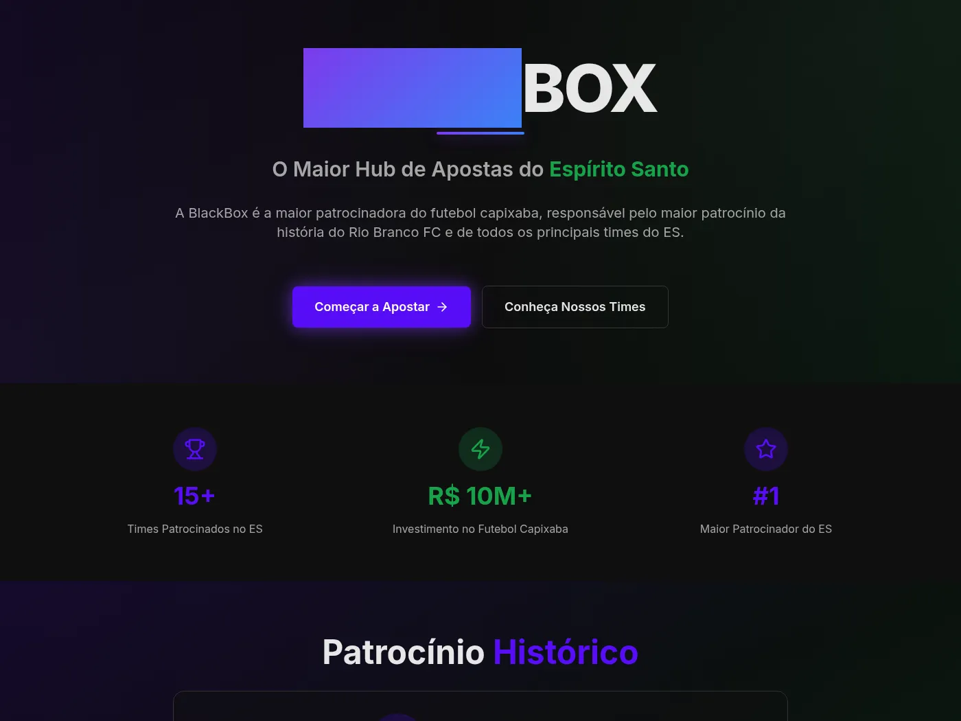 BlackBox Hub de Bets - O Maior Patrocinador do Espírito Santo