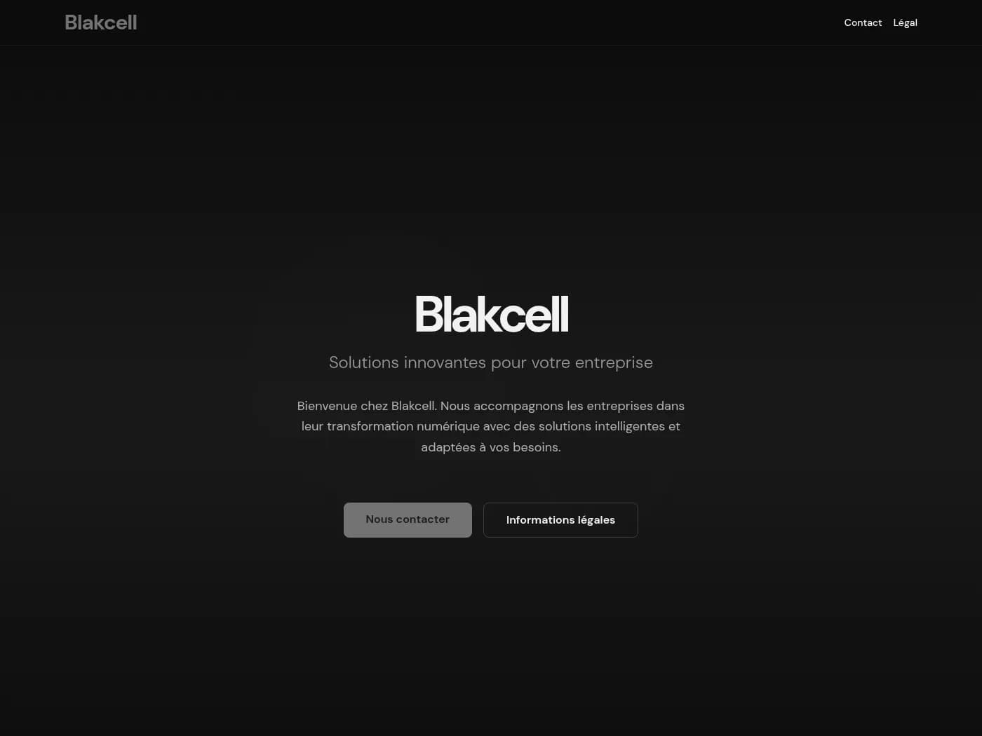 Blakcell Company Webpage with Contact Form & French Legal Terms