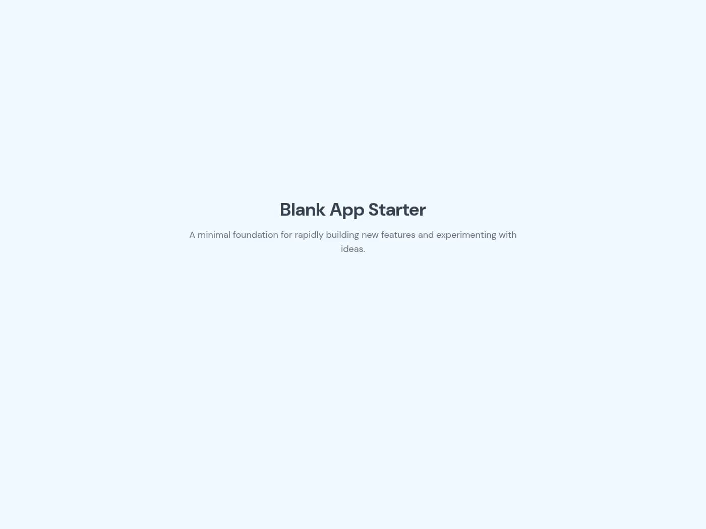 Blank App Starter