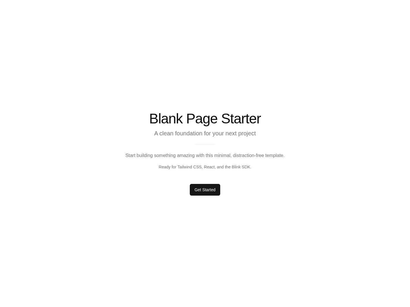 Blank Page Starter Template
