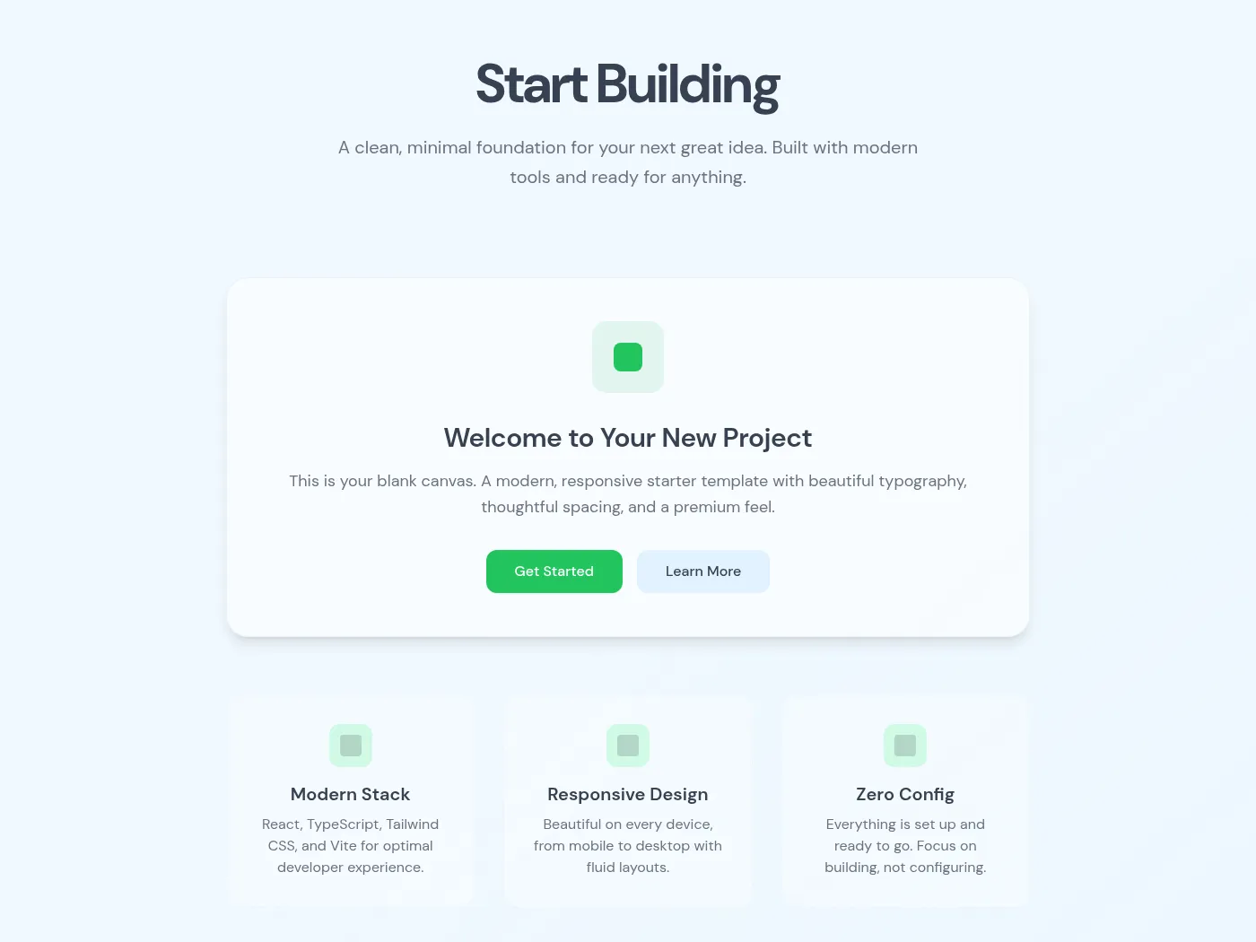 Blank Page Minimal Starter