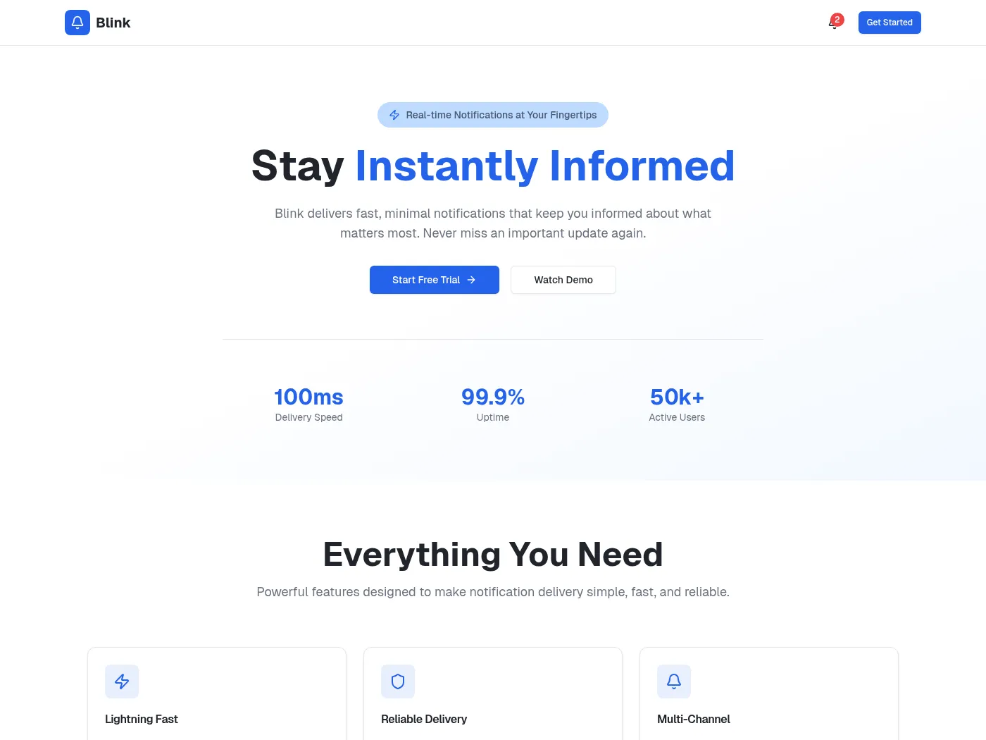Blink – Real-Time Notification Web App