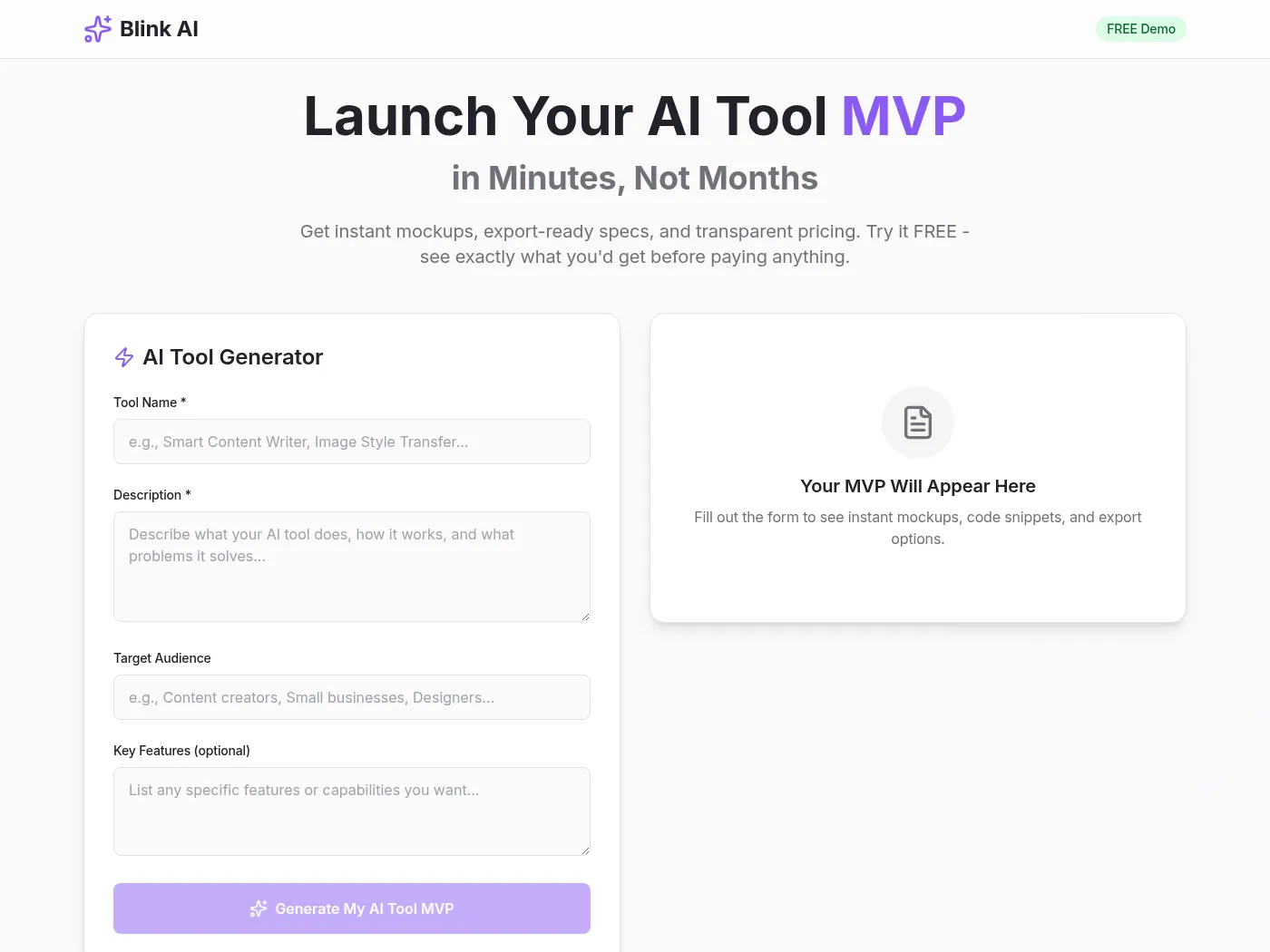 Blink AI Cost-Optimized MVP & DIY Guide Platform