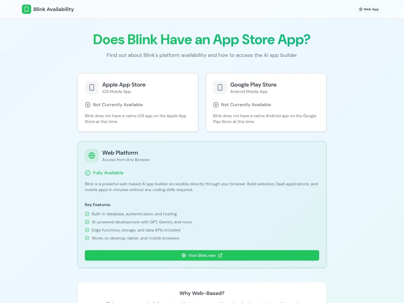 Blink App Store Availability Checker