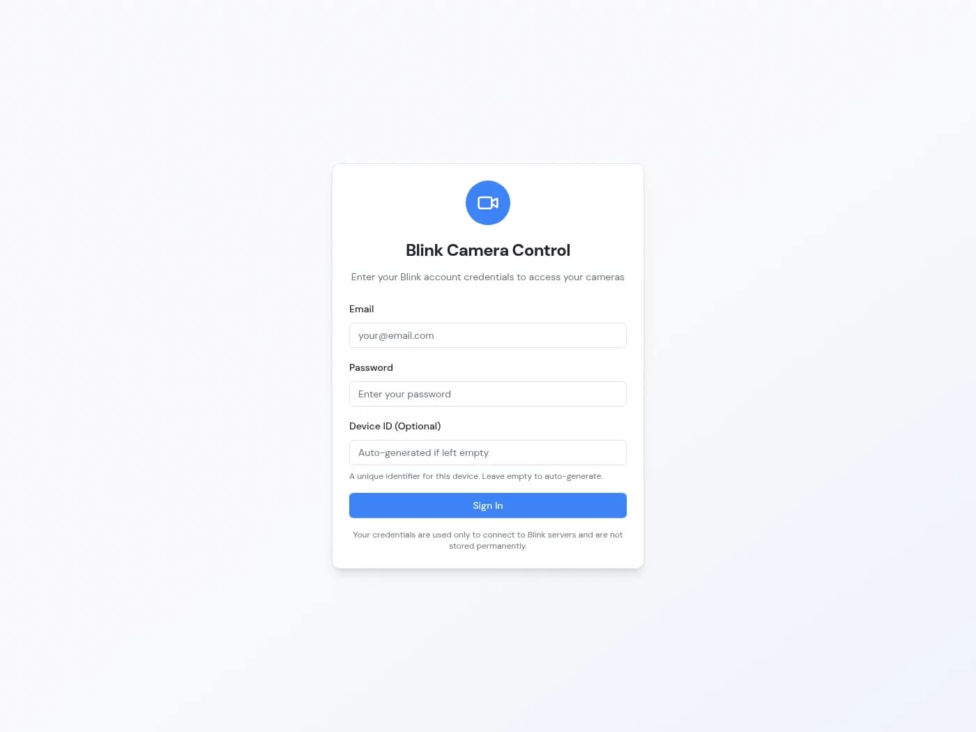 Blink Camera Control