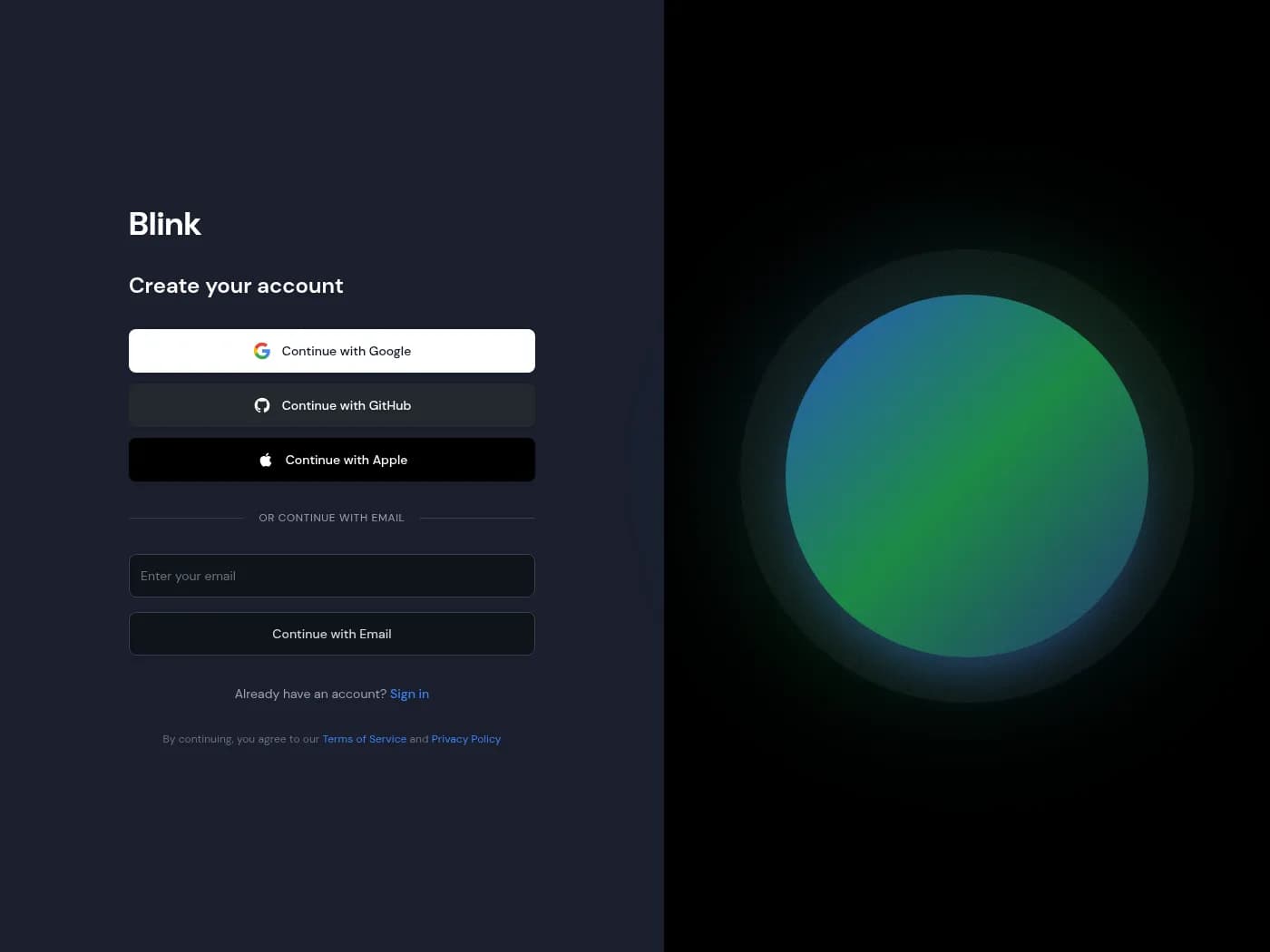 Blink - Fast and Seamless Signup Platform